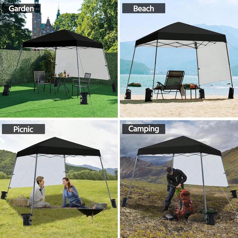 Pop Up Canopy Tent With Backpack, 10x10 Base Portable Easy One Person ...
