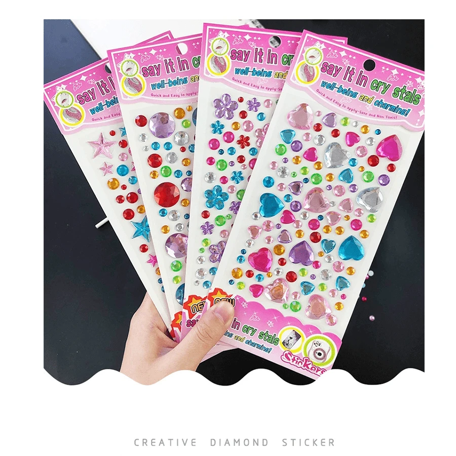 1pc Children's Cartoon Princess 3D Gemstone Sticker, Heart Shaped ...