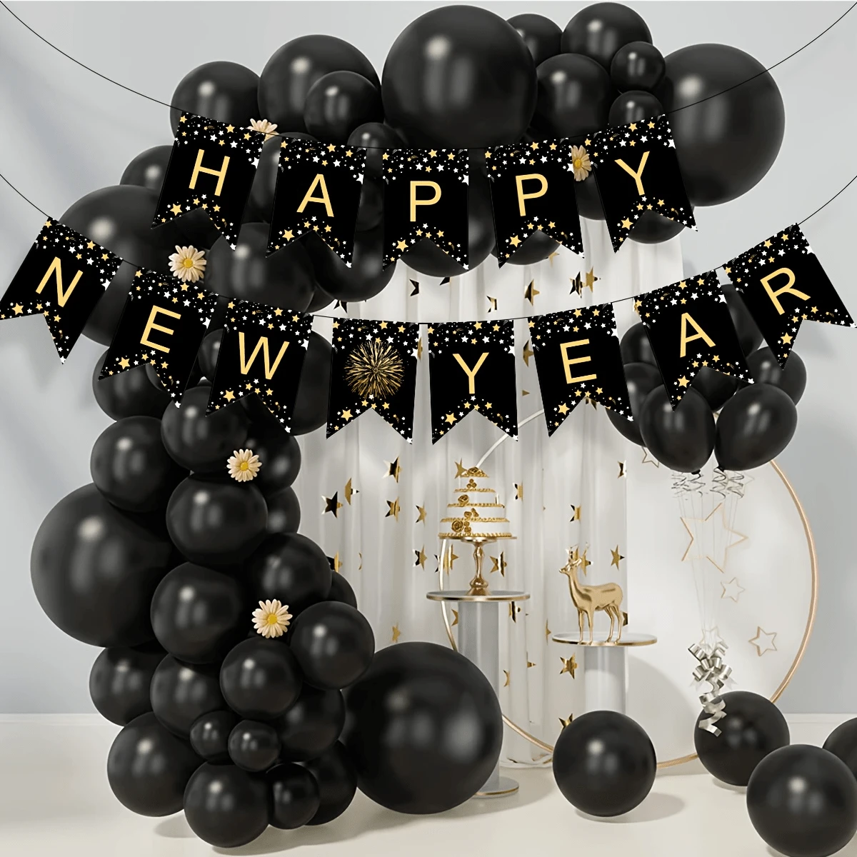 2025 New Year's Eve Party Banner - Explosive Fireworks Design, Suitable ...