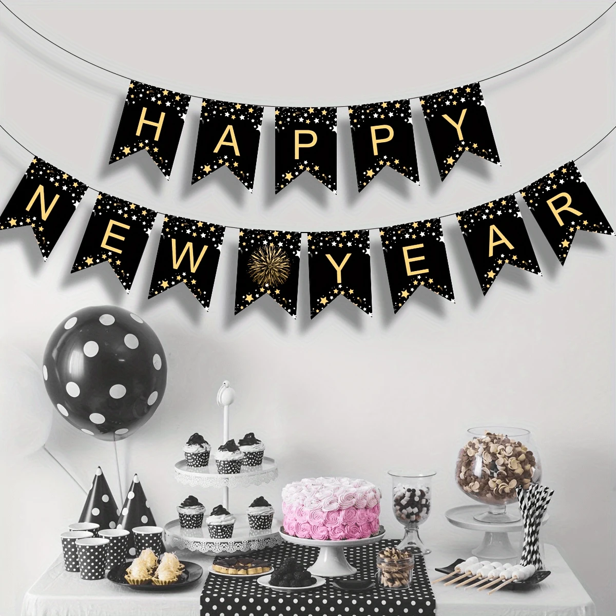 2025 New Year's Eve Party Banner - Explosive Fireworks Design, Suitable ...