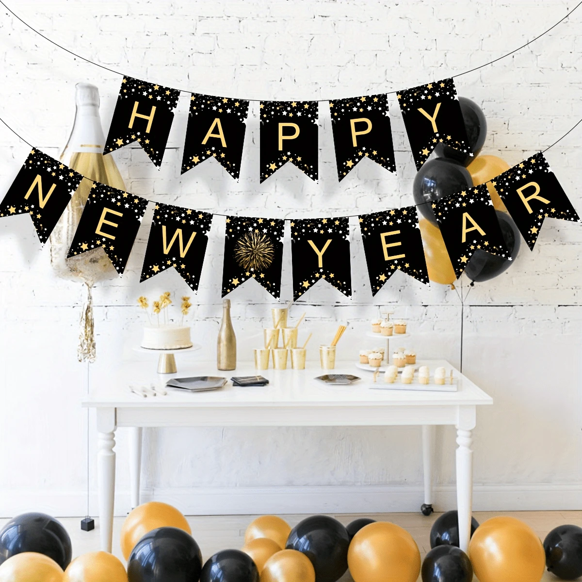2025 New Year's Eve Party Banner - Explosive Fireworks Design, Suitable ...