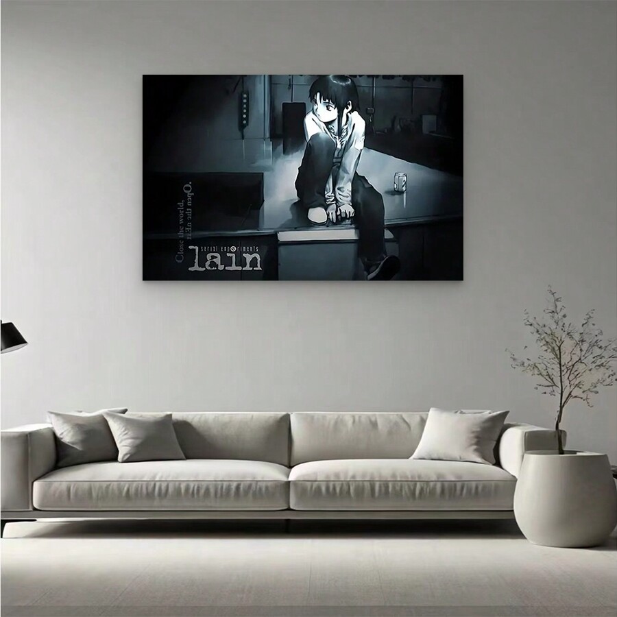 Serial Experiments Lain Anime Canvas Poster- Framed Wall Art For ...