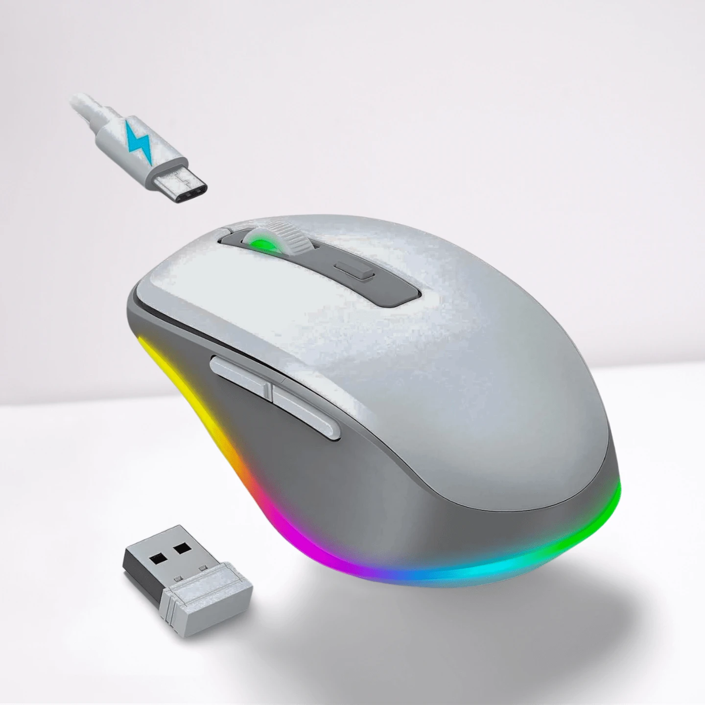 LED Wireless Mouse Jiggler With Built-In Mouse Mover Rechargeable ...