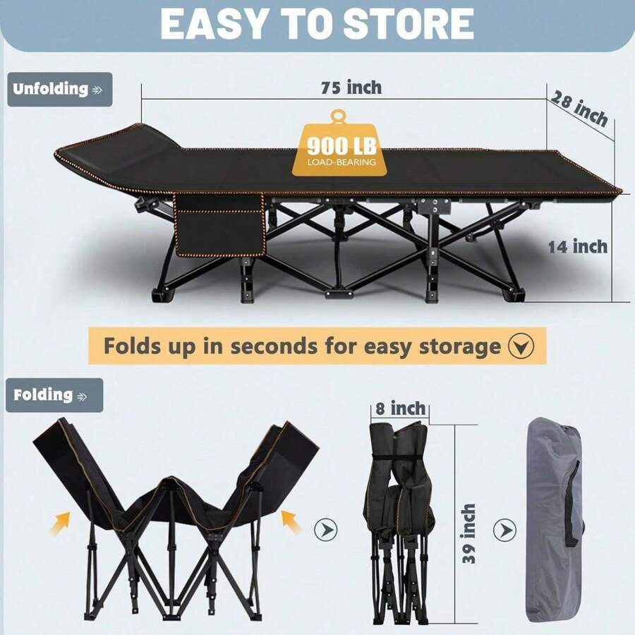 Slsy Folding Camping Cot, Folding Cot Camping Cot For Adults Portable ...