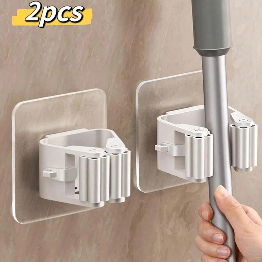 2/3/4/6 Pcs Bathroom Broom Holders And Umbrella Storage Racks, Adhesive Mounting Without ...
