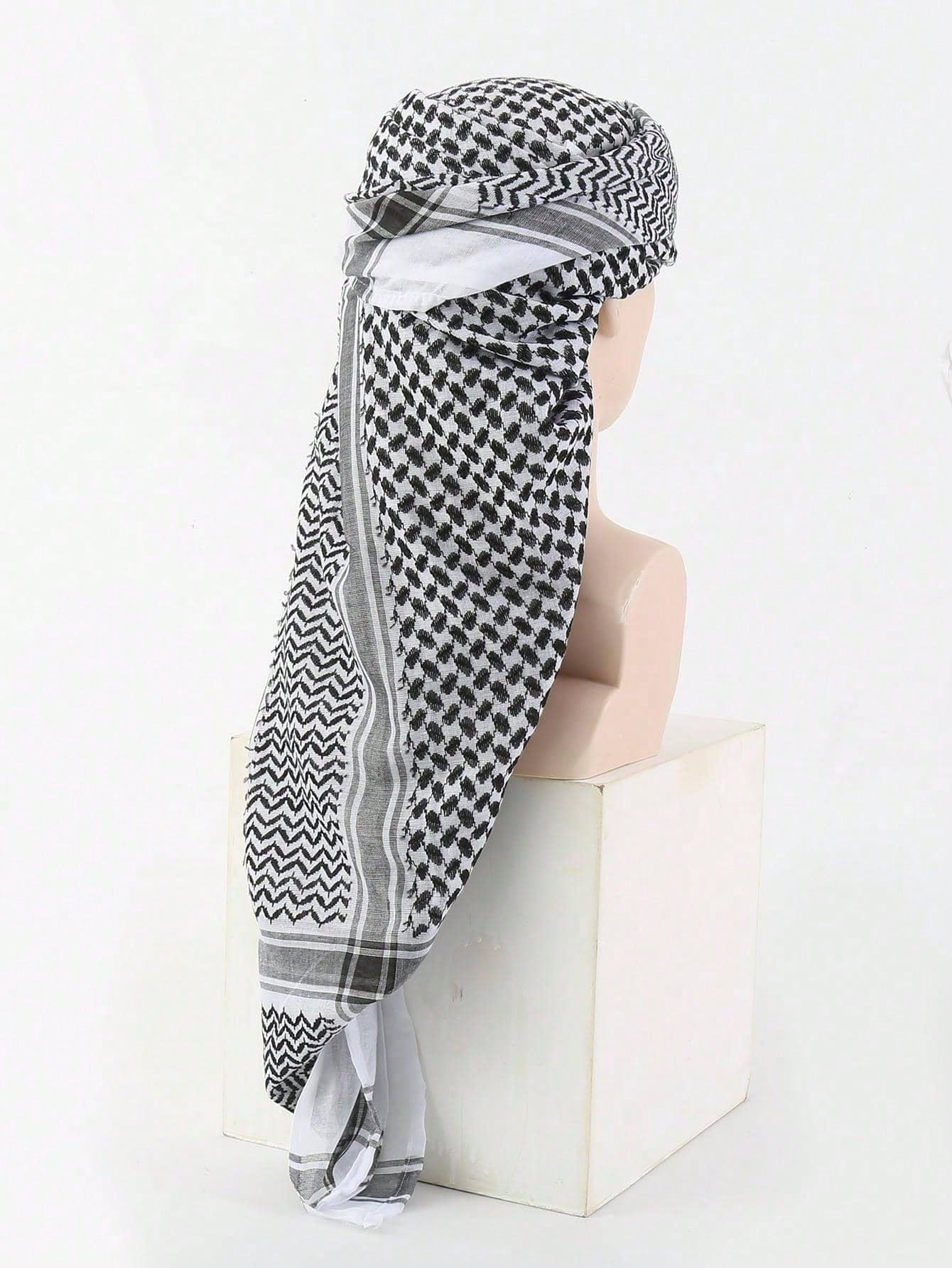 1pc Arabic Headscarf, Muslim Arab Dubai Saudi Arabian Men's Headscarf ...