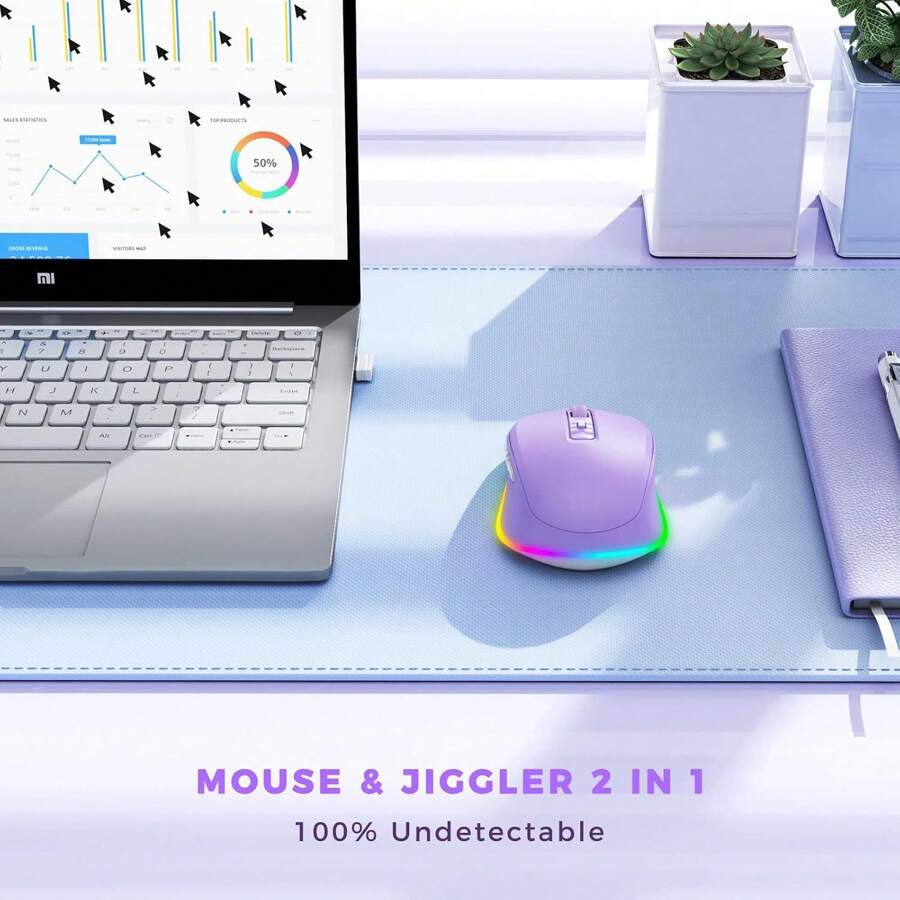 LED Wireless Mouse Jiggler With Built-In Mouse Mover Rechargeable ...