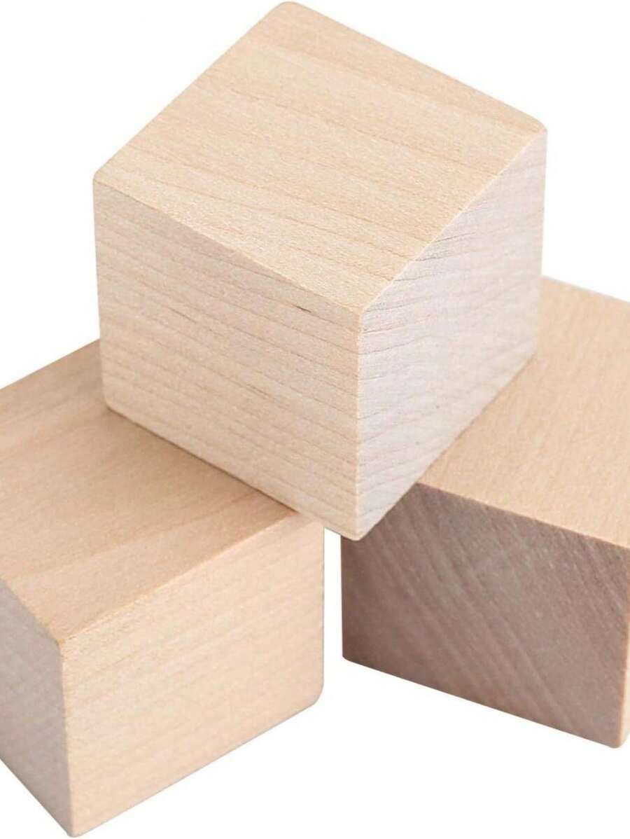 Customized New Zealand Pine Block Cube Rectangular Block DIY Children's ...