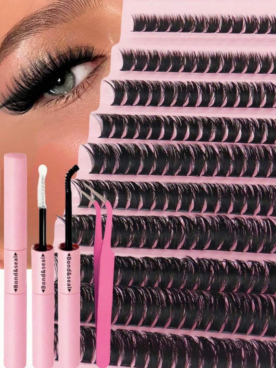 200PCS Lash Clusters Kit Volume Cluster Lashes 8-16mm 80D D Curl Fake ...