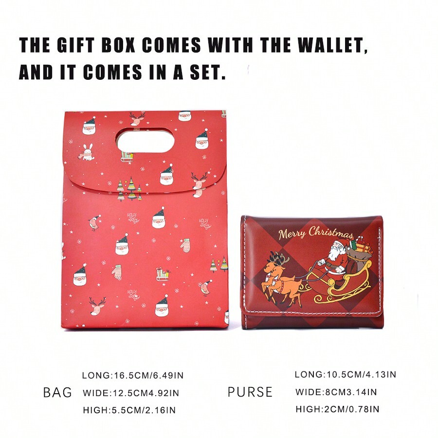 1 Set Christmas Limited Edition Red Gift Box & Women's Short Wallet ...