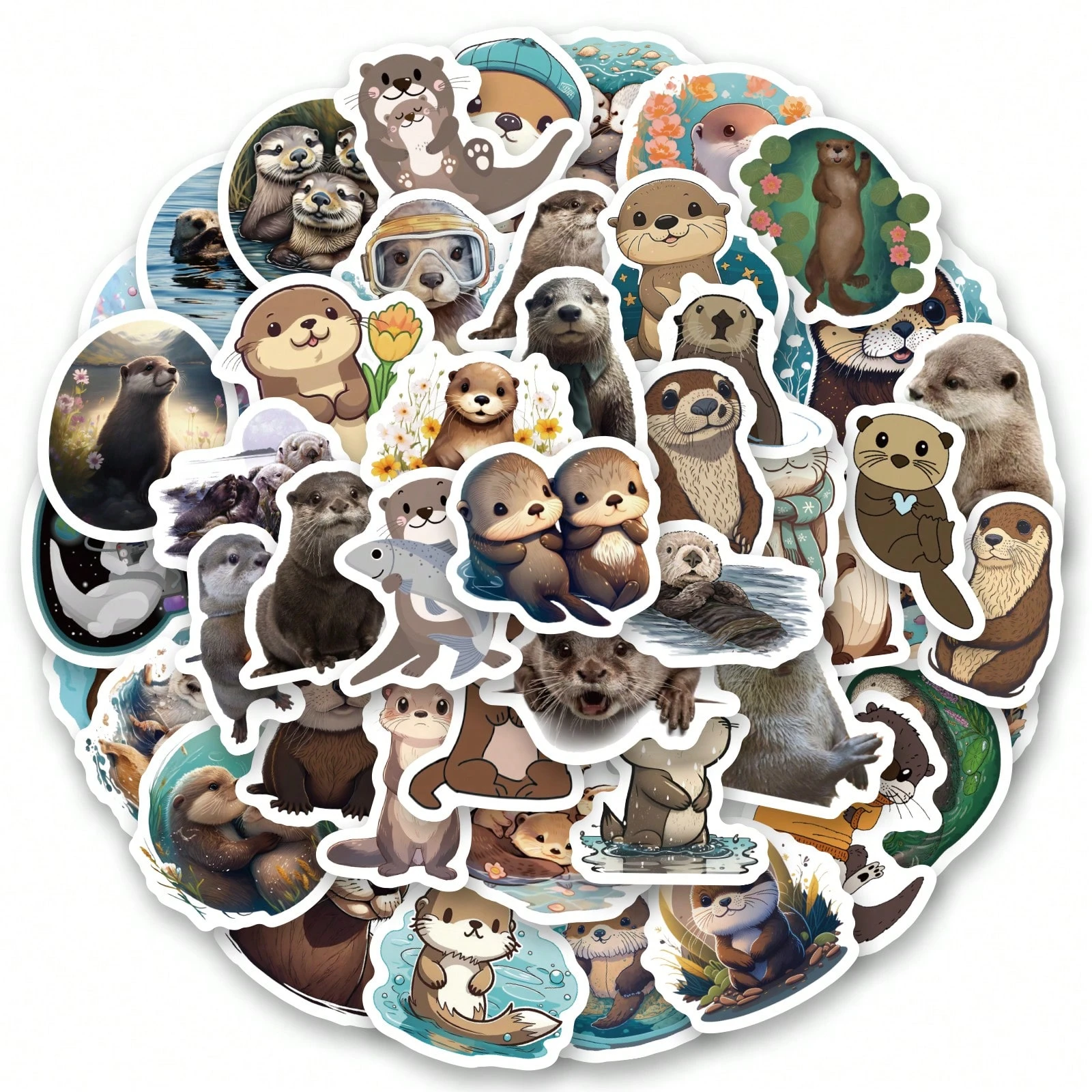 52PCS Charming Otter Stickers | Vinyl Aesthetics Stickers For Scrapbook ...
