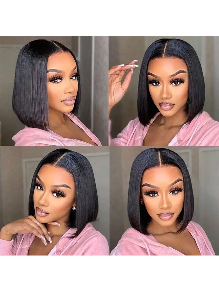 Bob Wig Human Hair 12 Inch 13x4 Transparent Lace Front Wigs Human Hair Glueless Pre Plucked ...