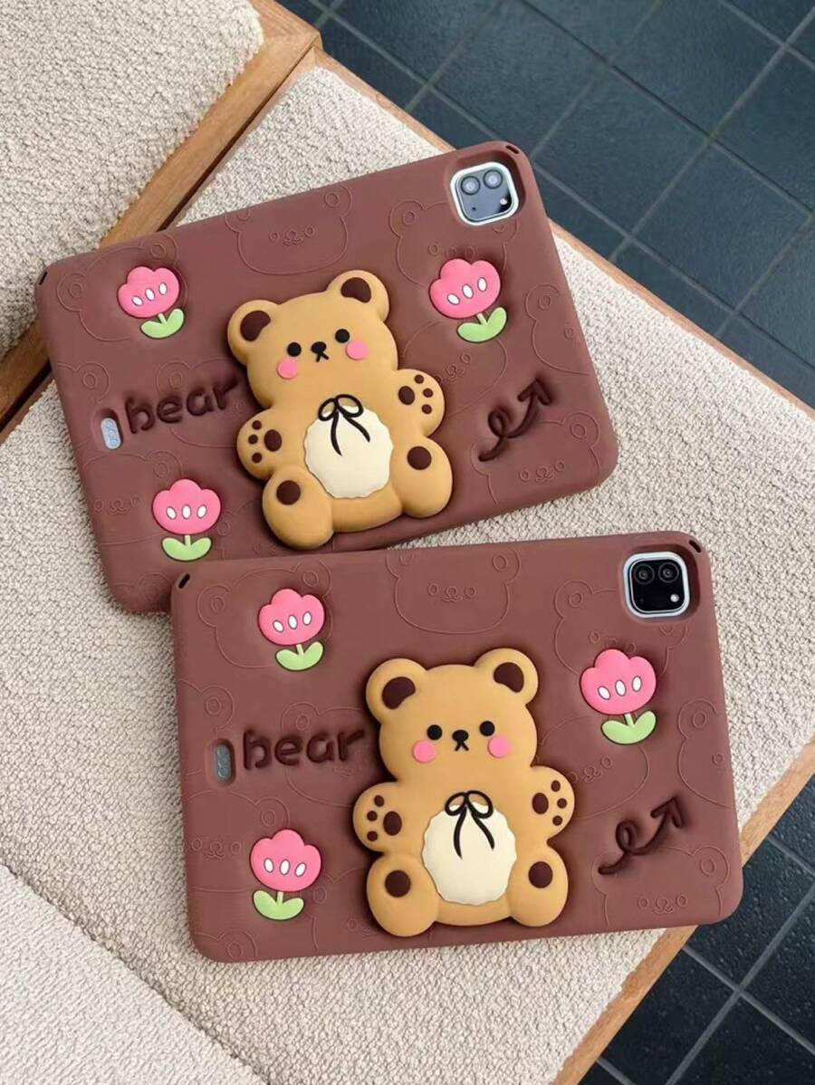 Tulip Brown Teddy Bear IPad Air 6 Protective Case 2024 New Compatible ...