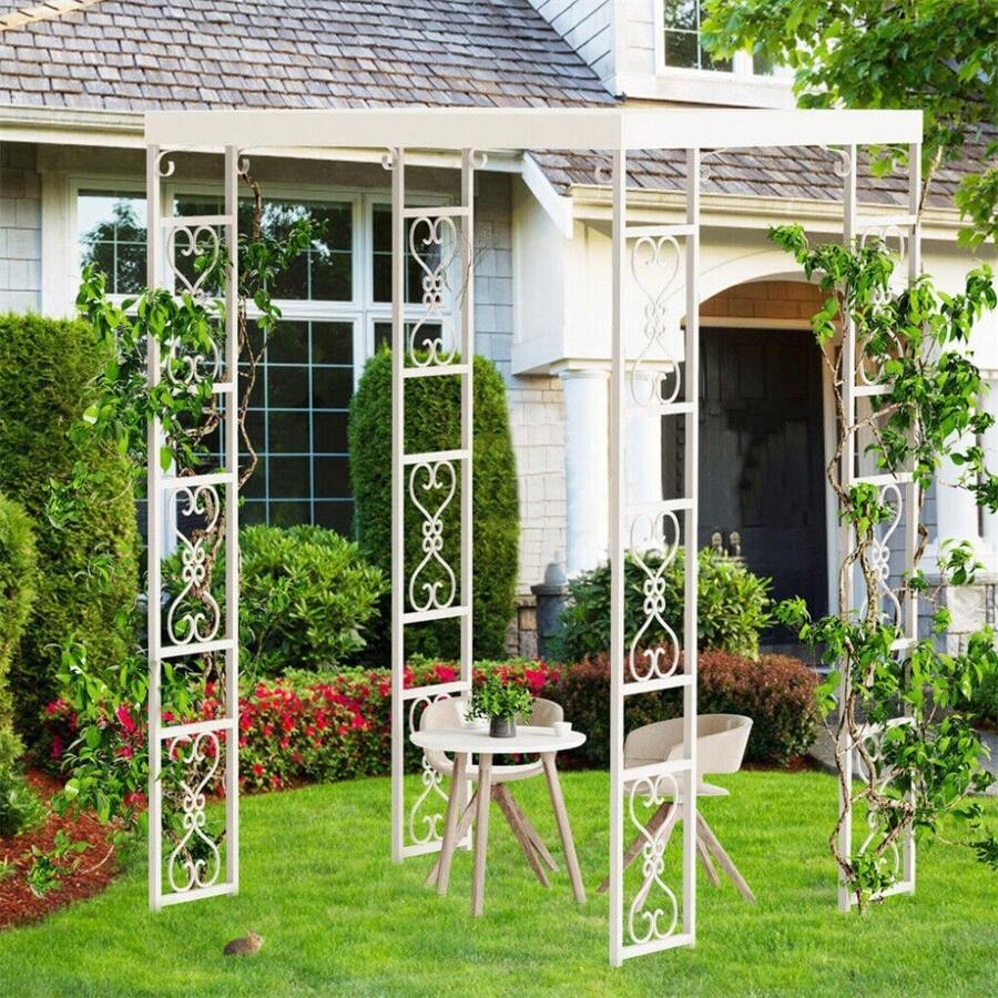 Outdoor Garden Pergola Gazebo Awning Canopy Sun Shade Shelter Metal ...