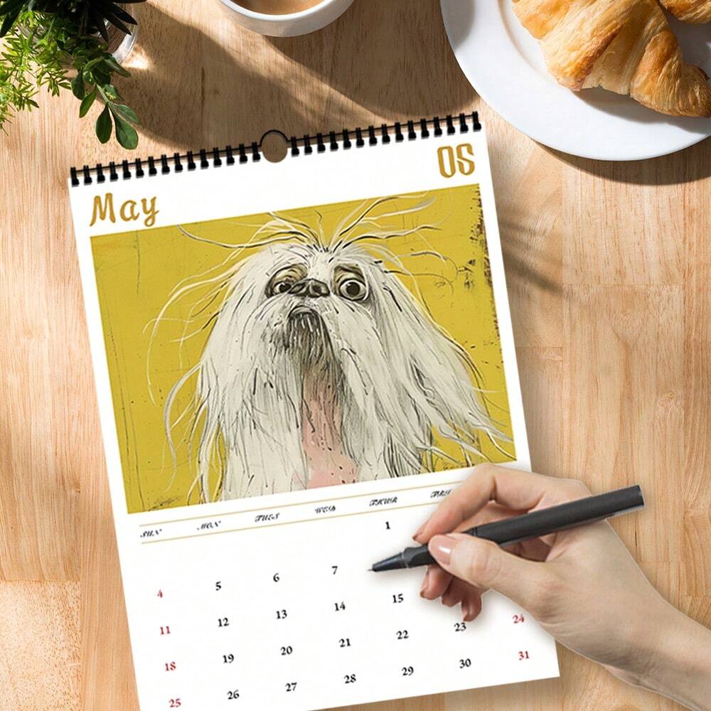 Tlenpo 1pc 2025 Dog Theme Calendar - 2025 Calendar With 12 Months, Fun ...