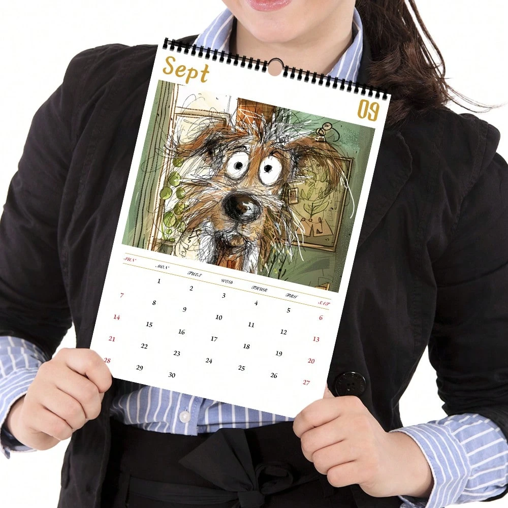 Tlenpo 1pc 2025 Dog Theme Calendar - 2025 Calendar With 12 Months, Fun ...