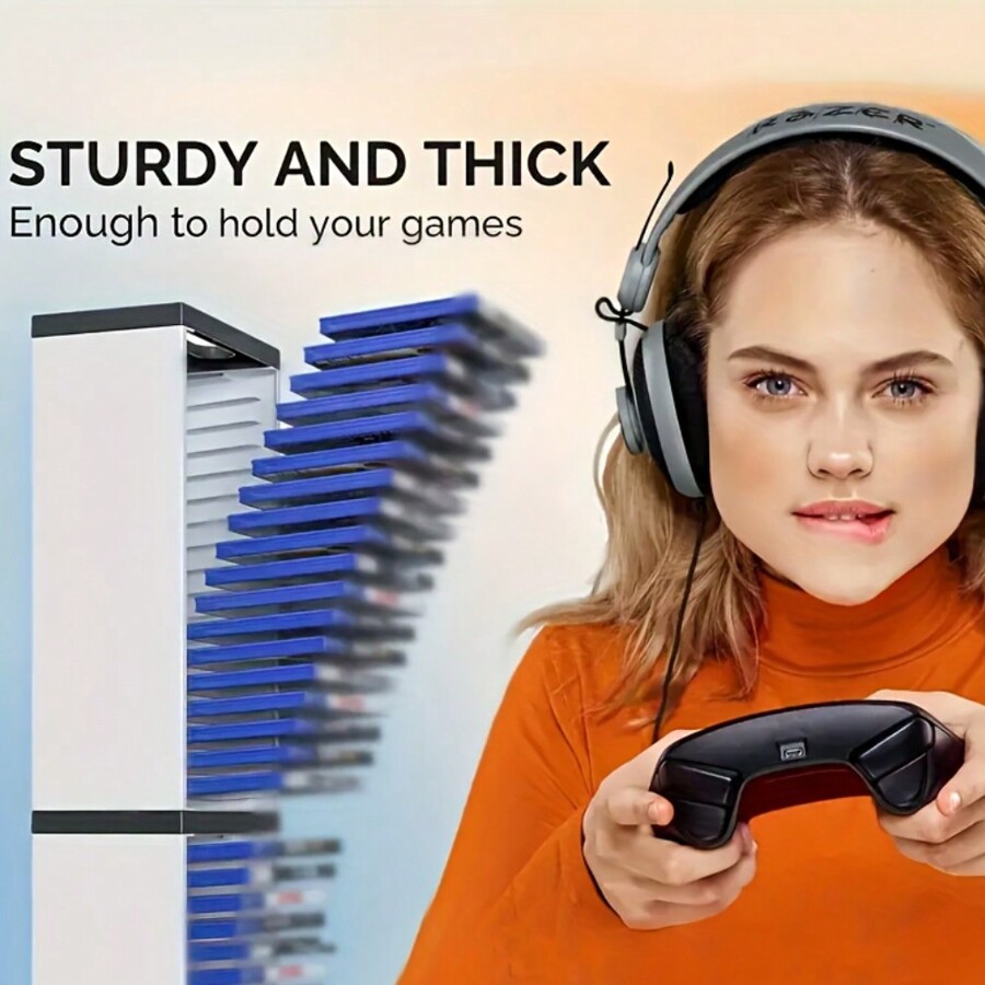 Vertical Game Disc Storage Rack - Fits PS5 Universal DVD Stand ...