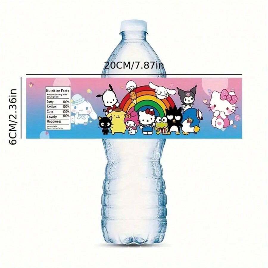 Sanrio 10-Pack Water Bottle Labels - Universal Holiday Decorative ...