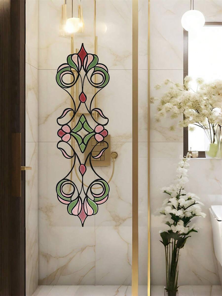 Watercolor Glass Window Stickers - Contemporary Geometric Patterns For ...