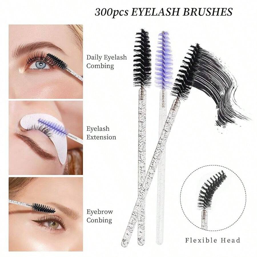 100PCS Disposable Eyelash Brushes - Upgraded Mascara Wands & Makeup ...