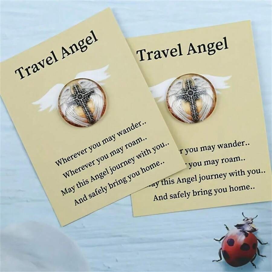 Globetrotter's Delight, Travel Angel Blessing Card With Inspirational ...