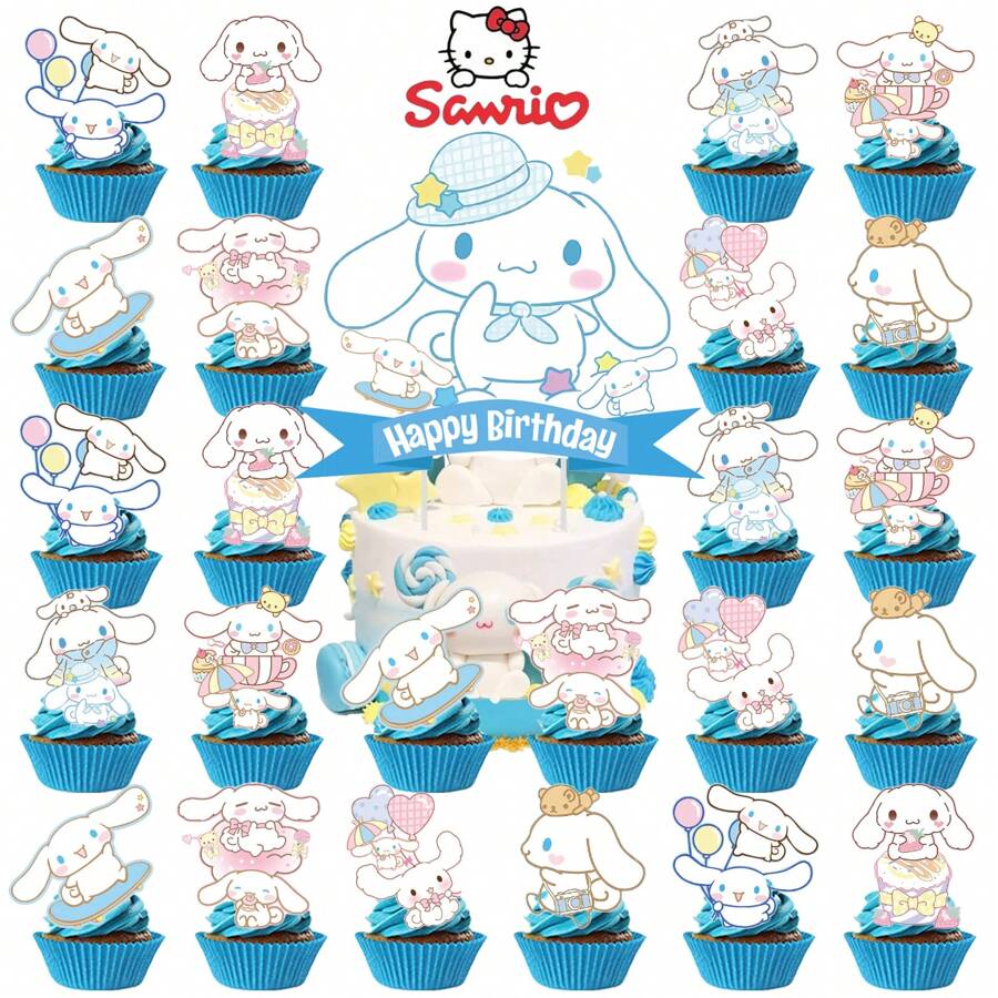 25pcs Sanrio Cinnamoroll Cake Topper,Cupcake Toppers, Cinnamoroll ...