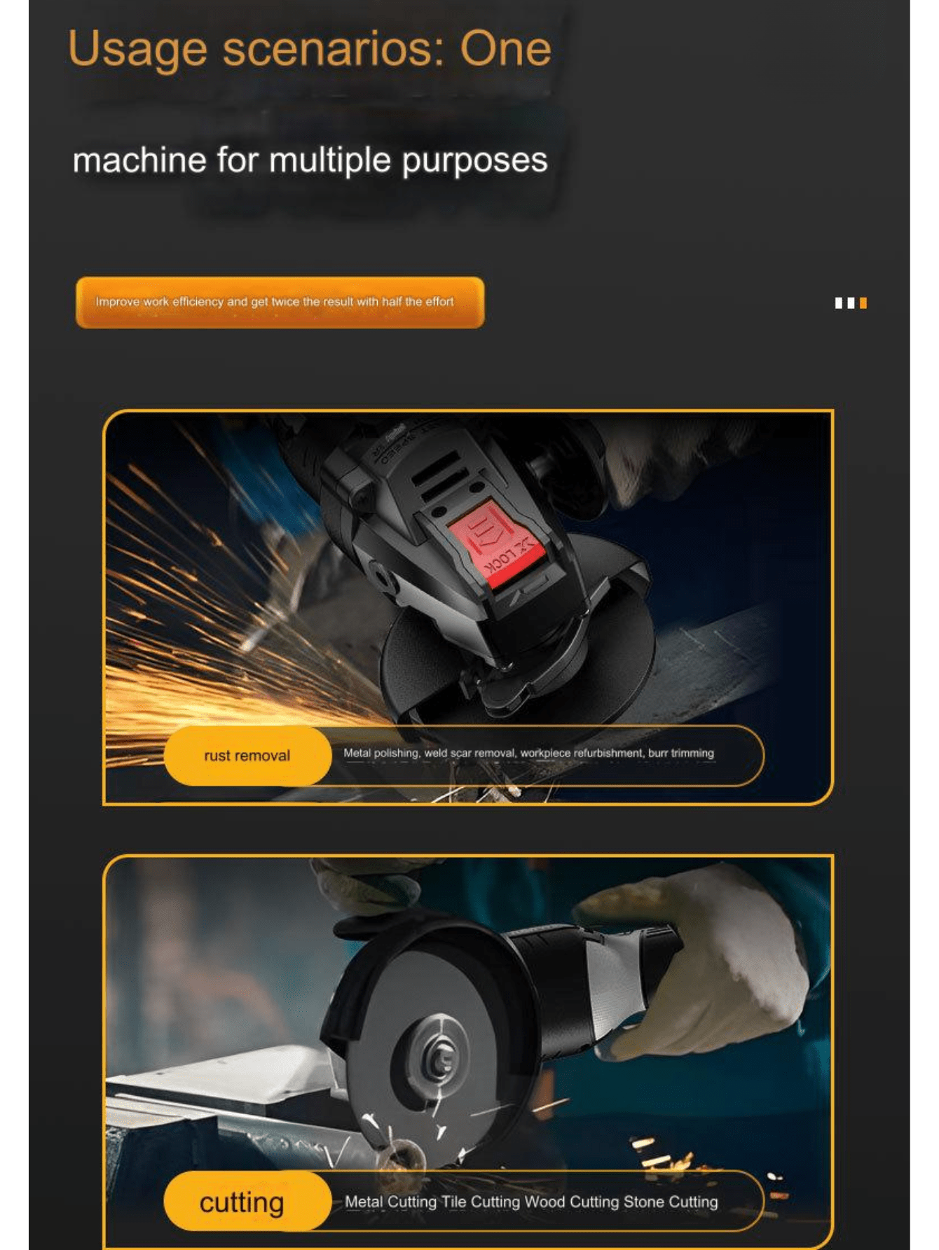 1 Piece Angle Grinder, Brushless Electric Grinding Tool,3 Gear ...