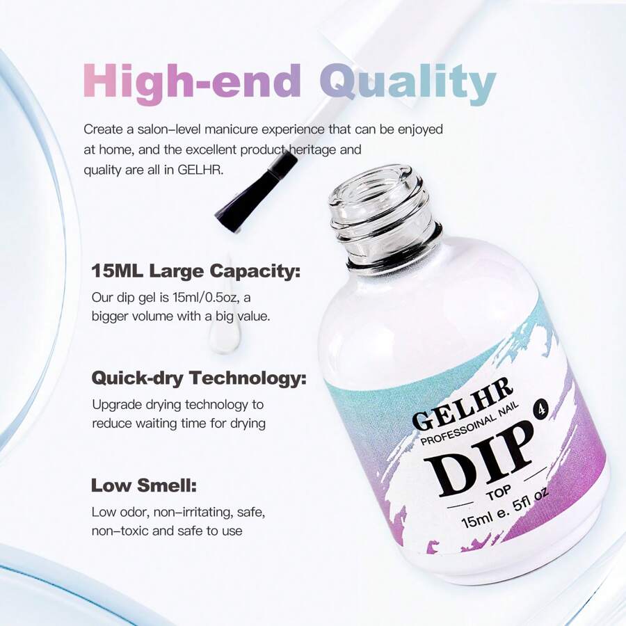 GELHR GELHR 5PCS Dip Powder Liquid Set - 15ml/0.5oz Large Capacity ...