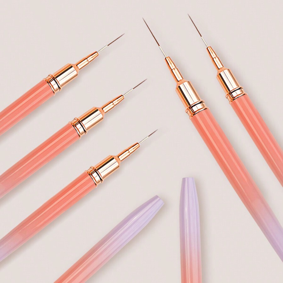 New Metal Hollow Tube Dual-Tone Gradient Pull Line Painting Pen Set ...