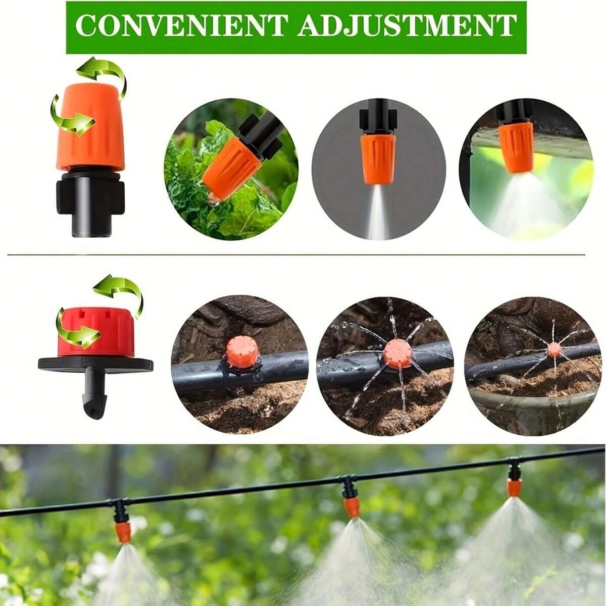 30M Drip Irrigation Kit, Garden Watering System With Distribution Pipe ...