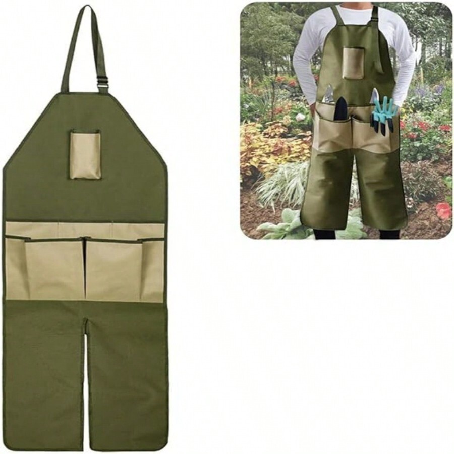 Gardening Pockets Apron, Oxford Fabric Patchwork Extra Long Protective Leg Chaps, Universal New ...