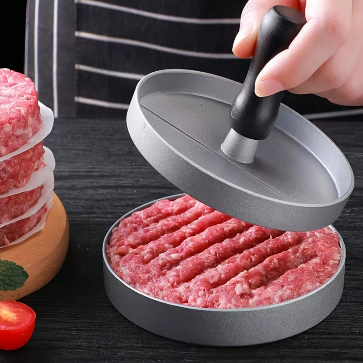1pc Non-Stick Burger Patty Maker - Manual Hamburger Press For Perfect ...