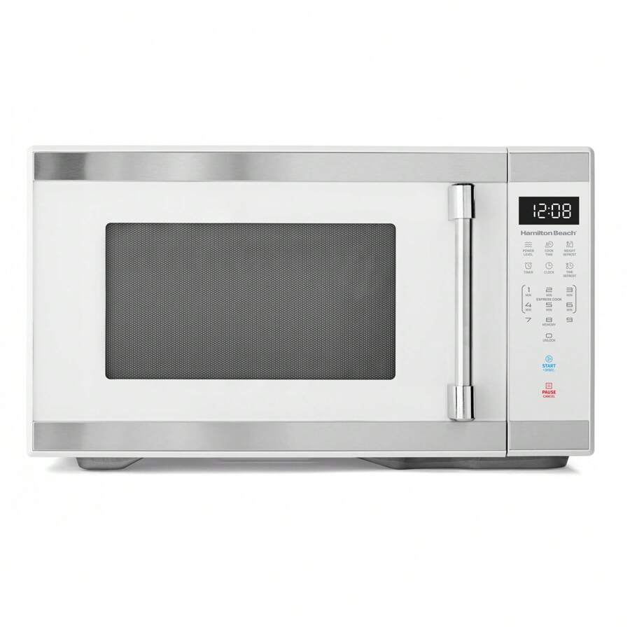 Hamilton Beach 1.1 Cu Ft Countertop Microwave Oven, White And Stainless ...