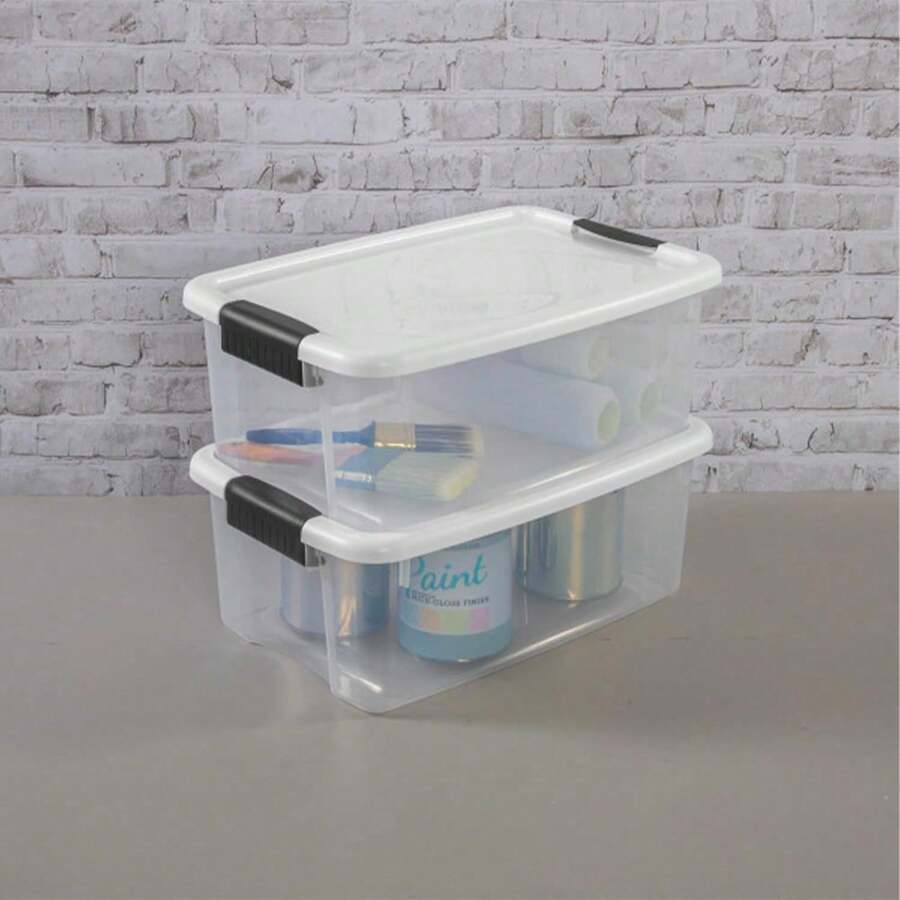 30 Qt Ultra Latch Box, Stackable Storage Bin With Lid, Plastic ...