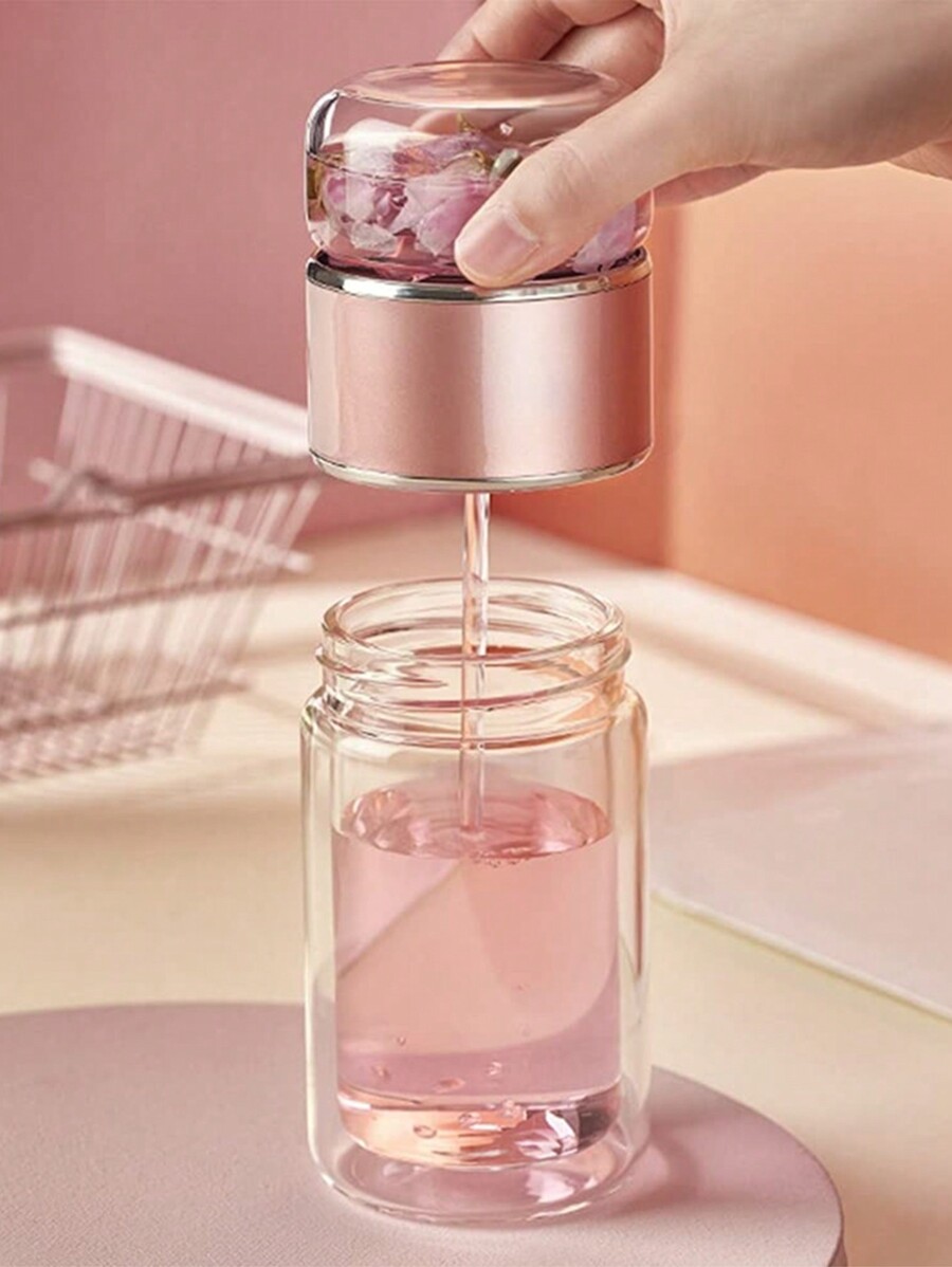 1PC 500/350ML Pink Tea Glass Water Cup Tea Diffusers For Loose Tea ...