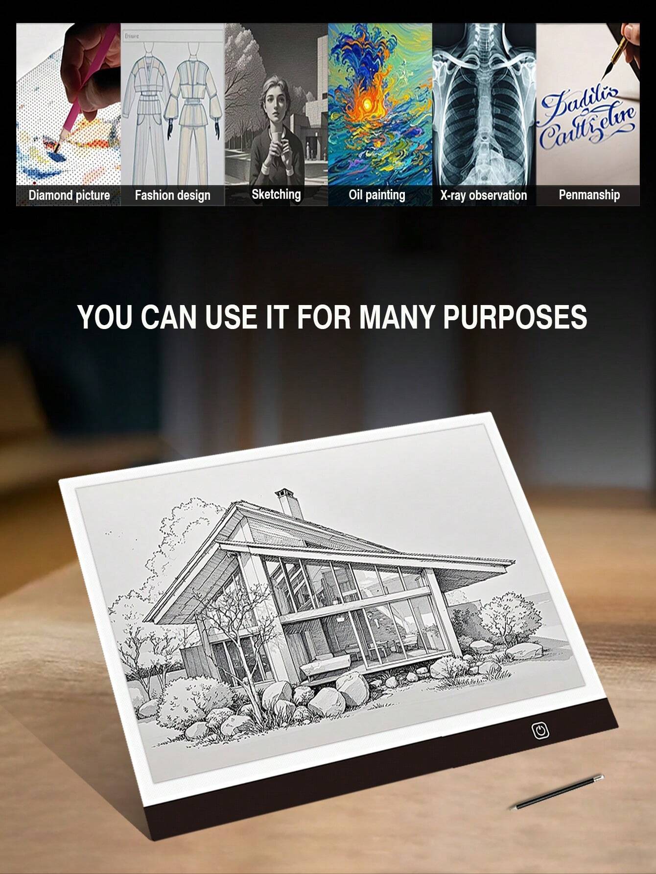 1pc A3/A2 Diamond Painting Light Pad, High Transparent Acrylic Board ...