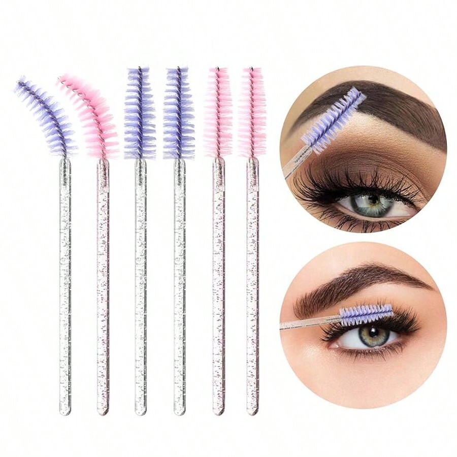 100 Pcs Disposable Mascara Wands, Crystal Eyebrow Spoolies Brush For ...