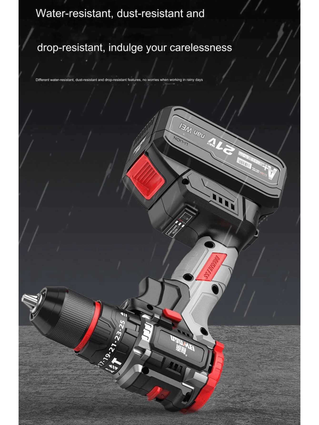 1 Brushless Percussion Drill Brushless Hand Drill Screwdriver Household ...