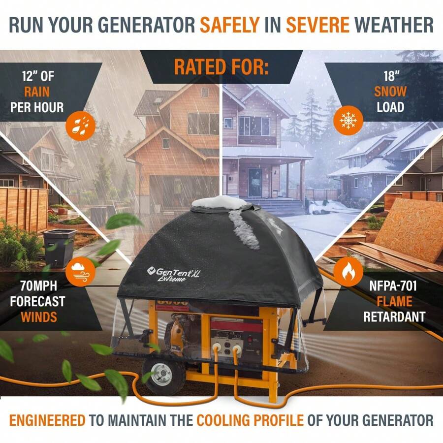 Generator Running Cover - Universal Kit (Extreme, Black) - For Larger ...