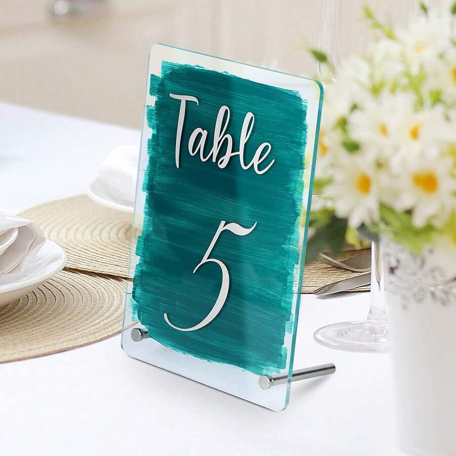 Transparent Square Acrylic Number Card Holder, DIY Blank Acrylic Party ...