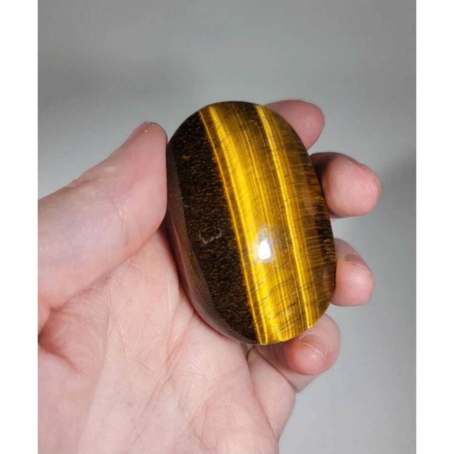 Yellow Tiger Eyes Plam Stone - Yellow Palm Stone - Healing, Energy ...