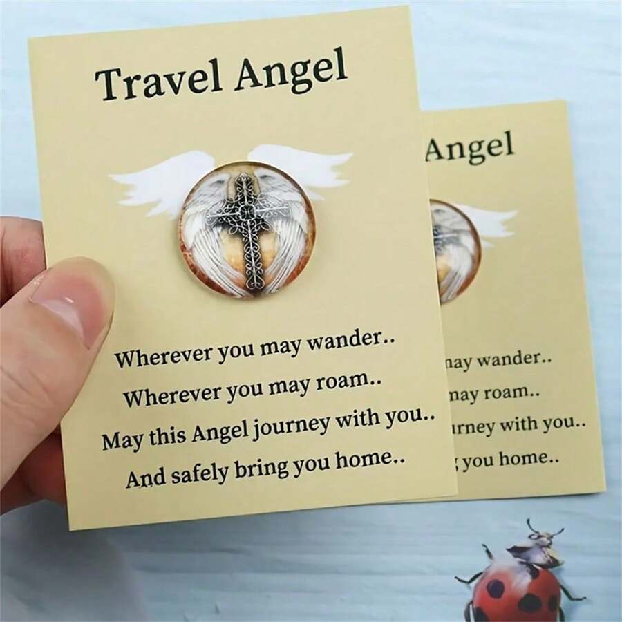 Globetrotter's Delight, Travel Angel Blessing Card With Inspirational ...