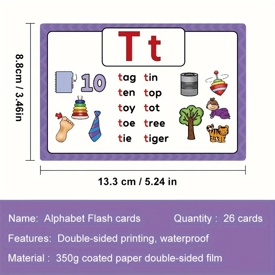 1 Set 26 Letter CVC Word Flashcards + 1 Rewritable Pen For Tracing ...