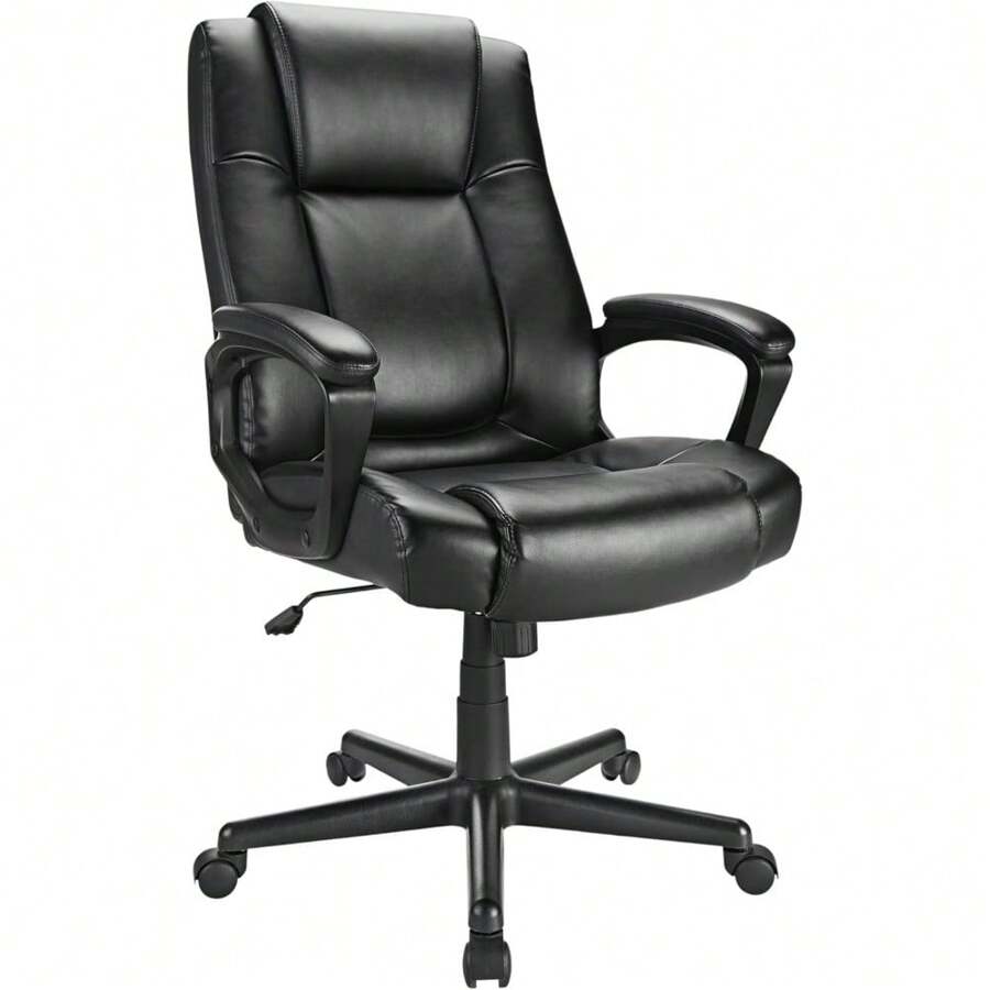 Realspace® Hurston Bonded Leather High-Back Executive Office Chair ...