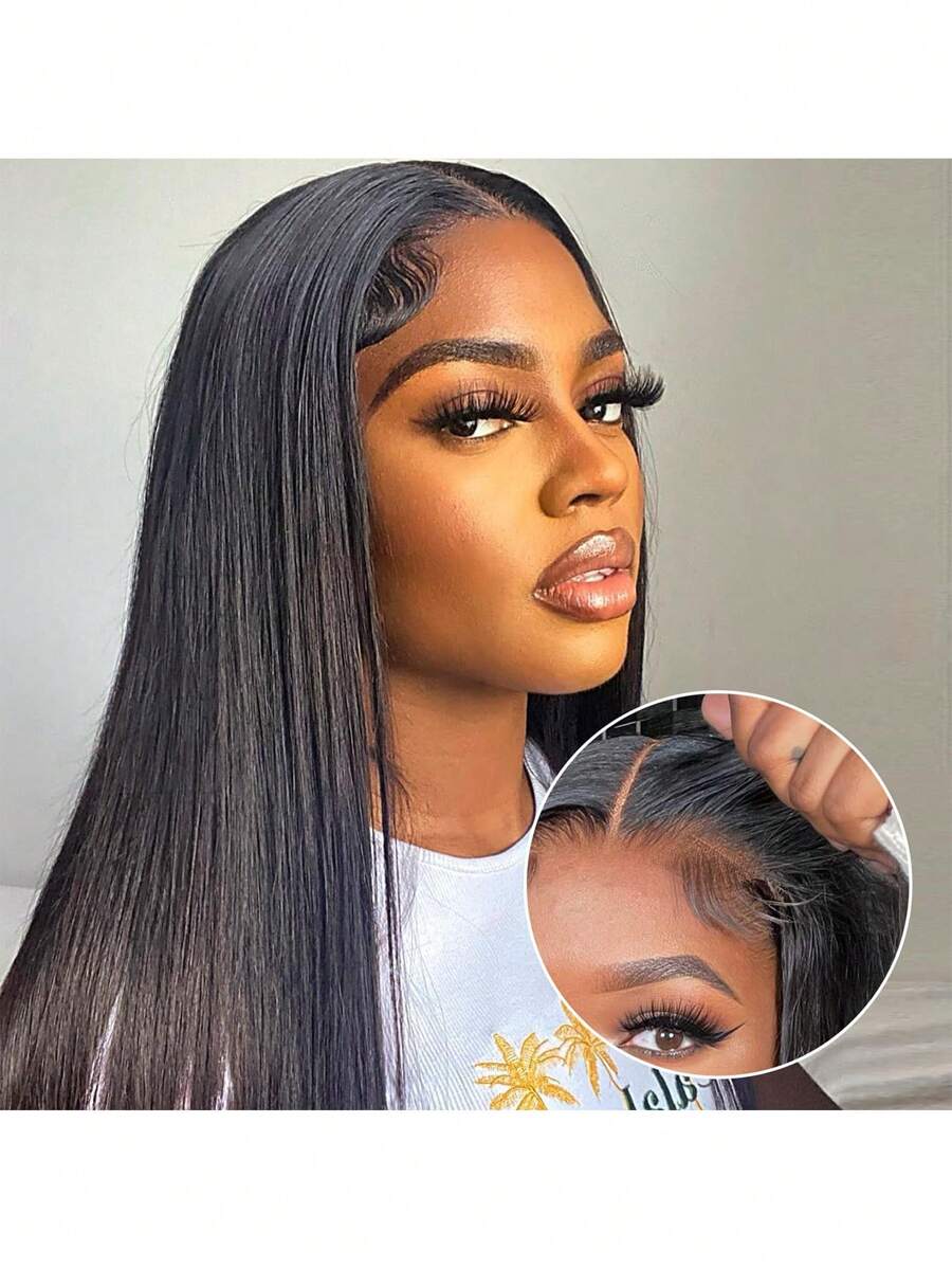 Perruques en dentelle frontale en cheveux humains 13x4 en dentelle transparente sans colle Bob ...