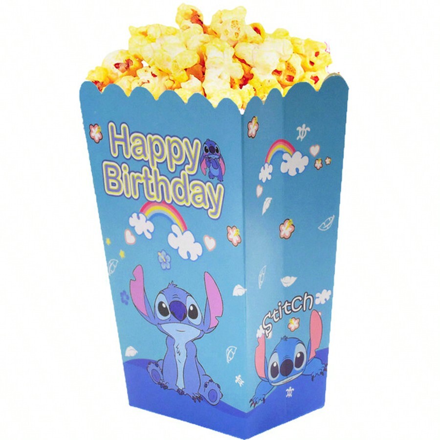 AOGER 6pcs Multi-Style Popcorn Boxes With Stitch, Frozen, Themes For ...