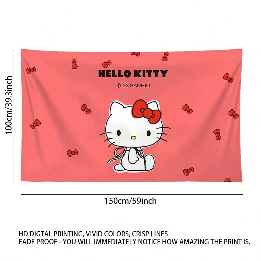 Sanrio 1pc Hello Kitty Printed Wall Tapestry Pink Funny, Modern Style ...