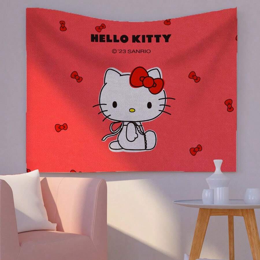 Sanrio 1pc Hello Kitty Printed Wall Tapestry Pink Funny, Modern Style ...
