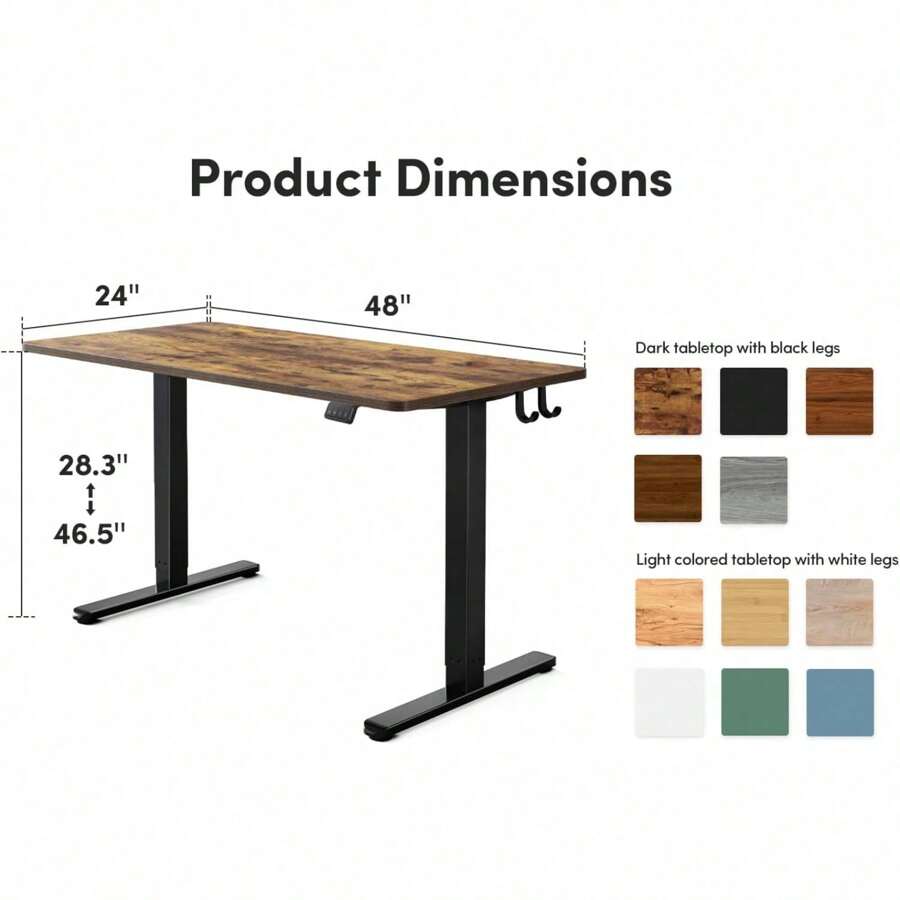Desk, 48 X 24 Inches Height Adjustable Stand Up Desk, Sit Stand Home ...