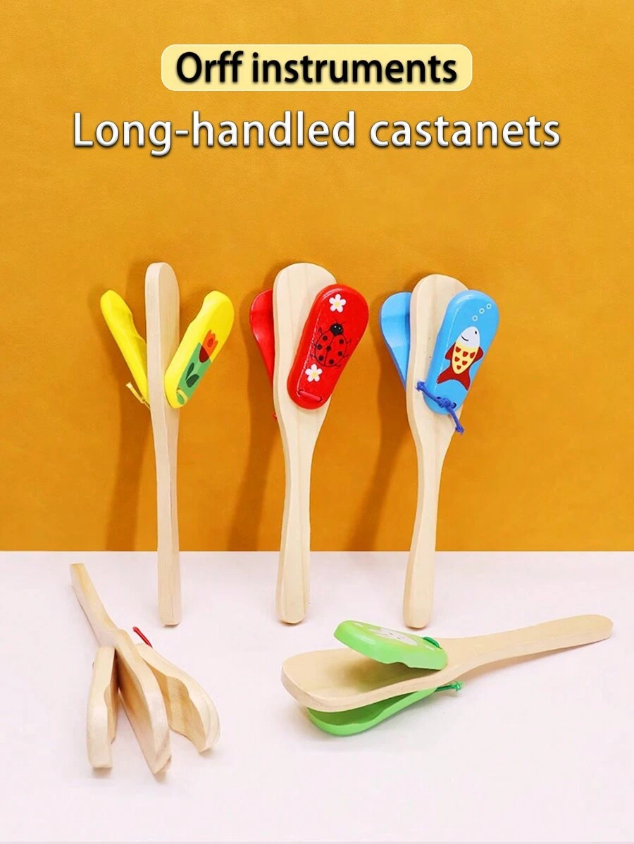 Wooden Cartoon Color Rattle Clapper, Musical Instrument For Beginners ...